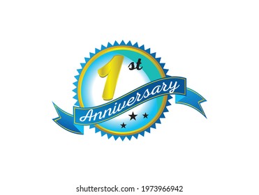 1st Anniversary Logo Design Vector Template Stock Vector (Royalty Free ...