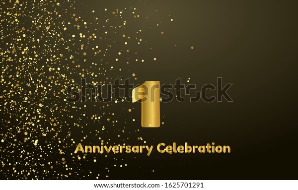 1st Anniversary Vector Party Background Gold Stock Vector (Royalty Free ...