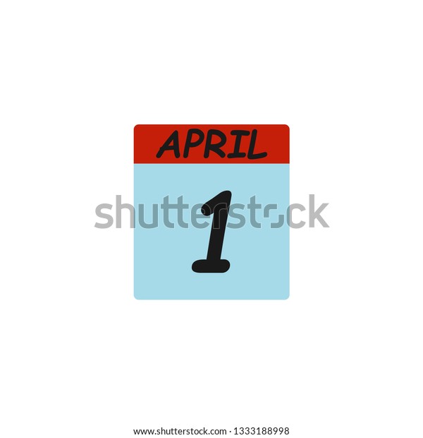 1st April Calendar Icon Flat Design Stock Vector (Royalty Free ...