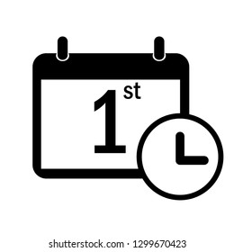 Vektor Stok 1st Calendar Icon Vector Date Time (Tanpa Royalti ...