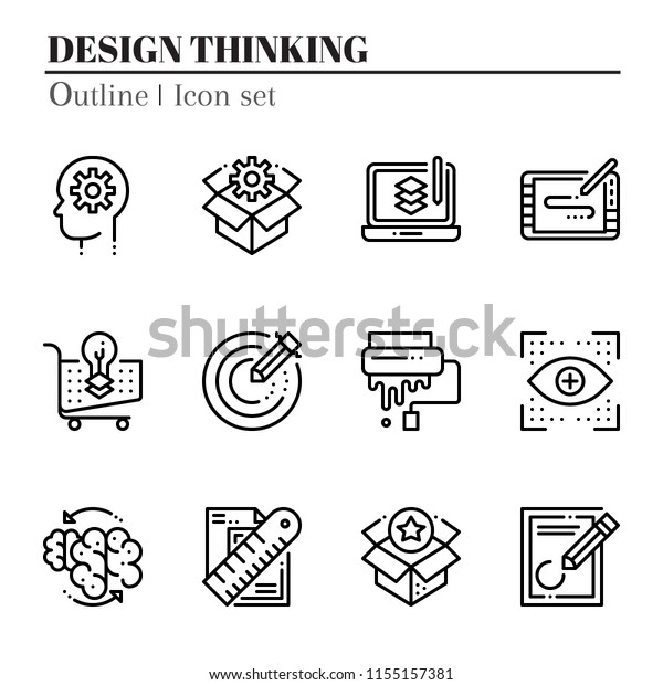 1st Design Thinking Icon Set Icon Stock Vector (Royalty Free ...