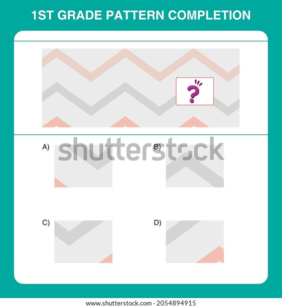 1st Grade Pattern Completion Questions Stock Vector (Royalty Free ...