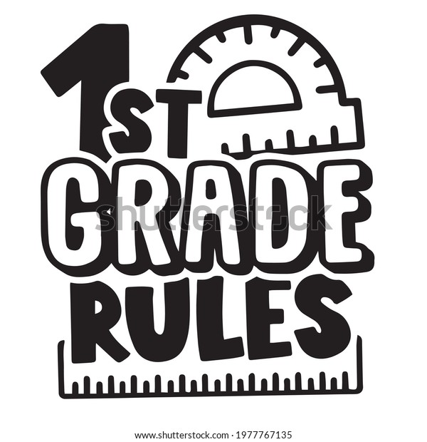 1st Grade Rules Background Inspirational Positive Stock Vector (Royalty ...
