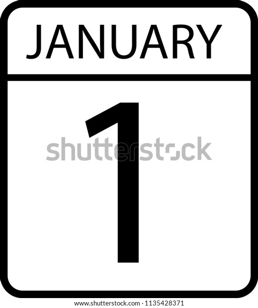 1st January Calendar Page Vector Icon Stock Vector (Royalty Free ...