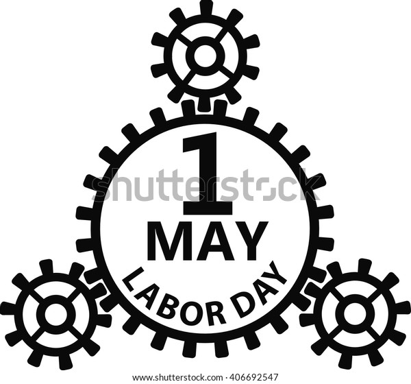 1st May Labour Day Logo Mechanism: vector de stock (libre de regalías ...