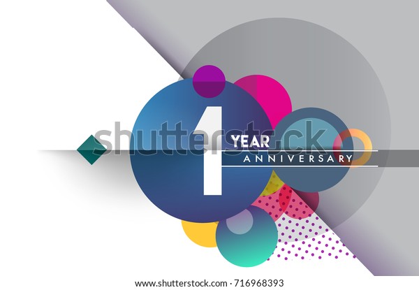 1st Year Anniversary Logo Vector Design Stock Vector (Royalty Free ...