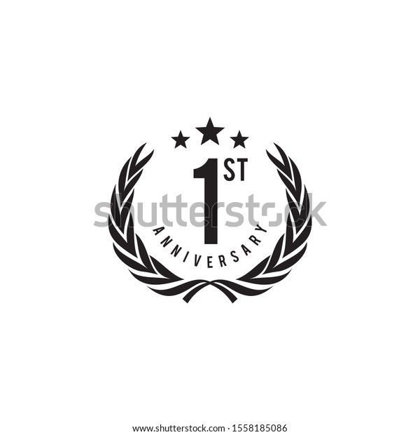 Primer año de celebración del emblema del aniversario logo diseño ...