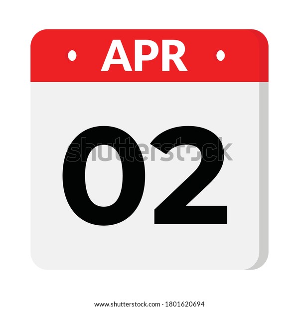 2 April Calendar Icon Vector Illustration Stock Vector (Royalty Free ...