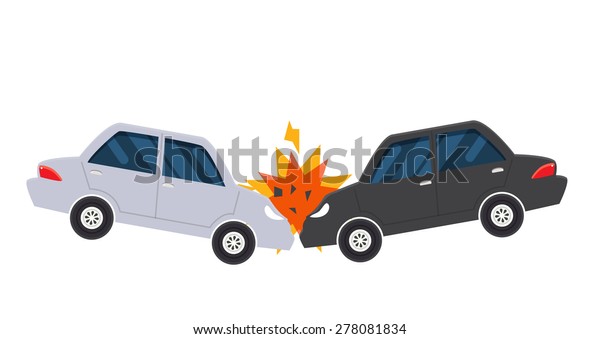 2 Car Accident Crash Together Vector Stock Vector (Royalty Free ...