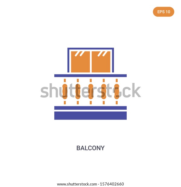 2 Color Balcony Concept Vector Icon Stock Vector (Royalty Free ...
