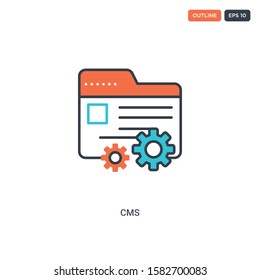 2 Color Cms Concept Line Vector Stock Vector (Royalty Free) 1582700083 ...