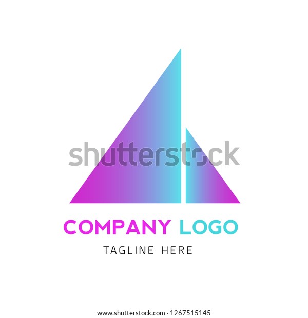 2 Color Company Logo Triangle Stock Vector (Royalty Free) 1267515145