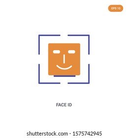 2 Color Face Id Concept Vector Stock Vector (Royalty Free) 1575742945 ...