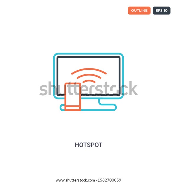 2 Color Hotspot Concept Line Vector Stock Vector (Royalty Free ...