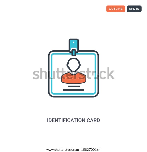 2 Color Identification Card Concept Line Stock Vector (Royalty Free ...