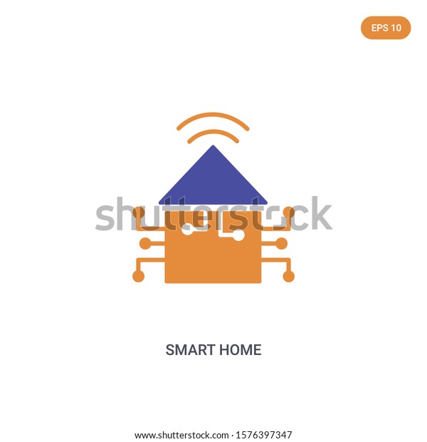 2 Color Smart Home Concept Vector Stock Vector (Royalty Free ...