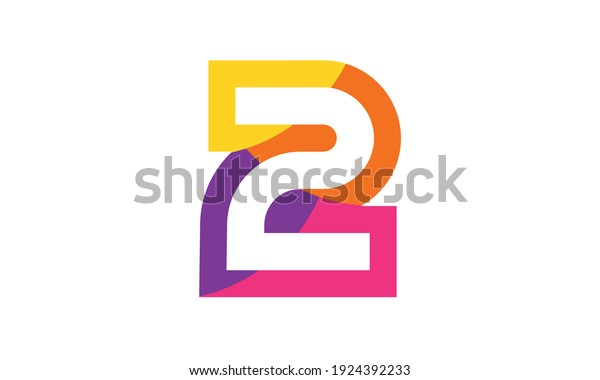 2 Colorful Fun Modern Flat Number Stock Vector (Royalty Free ...