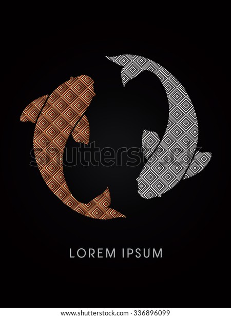 2 Fish Twin Fish Designed Using Stock Vector (Royalty Free) 336896099 ...