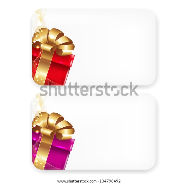 2 Gift Cards Isolated On White Stock Vector (Royalty Free) 104798492 ...
