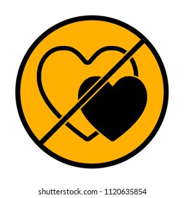2 Hearts Simple Icon Not Allowed Stock Vector (Royalty Free) 1120635854 ...