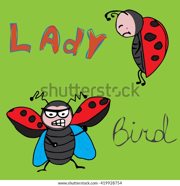 2 Ladybirds Cartoon Stock Vector (Royalty Free) 419928754 | Shutterstock