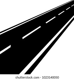 2 Lane Road Dashed Line On Stock Vector (Royalty Free) 1023140050 ...