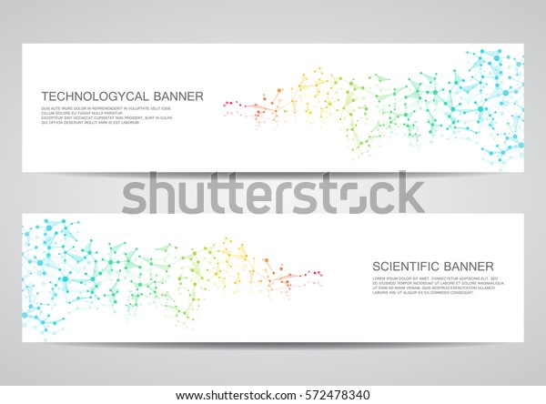 2 Modern Scientific Banners Molecule Structure Stock Vector (Royalty ...