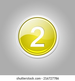 2 Number Circular Vector Yellow Web Stock Vector (Royalty Free ...