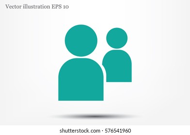 2 People Icon Vector Illustration Stock Vector (Royalty Free) 595786412