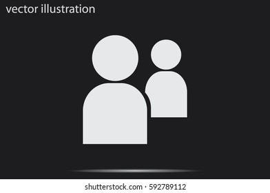 2 People Icon Vector Illustration Stock Vector (Royalty Free) 595786412