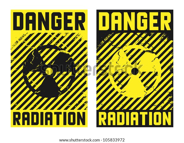 2 Radiation Posters Vector Illustration Stock Vector (Royalty Free ...