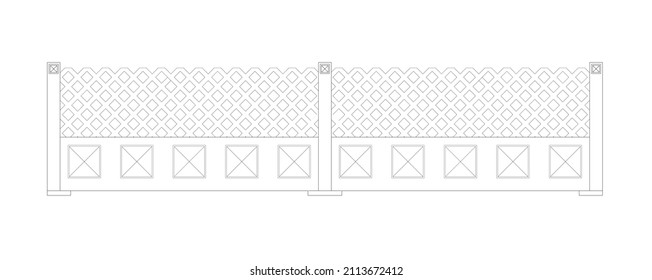 2 Section 2d Decorative Fencing Drawing Stock Vector (Royalty Free ...