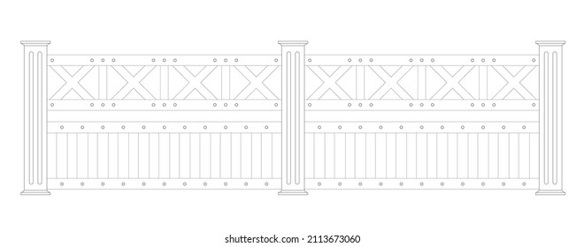 2 Section 2d Decorative Fencing Drawing Stock Vector (Royalty Free ...