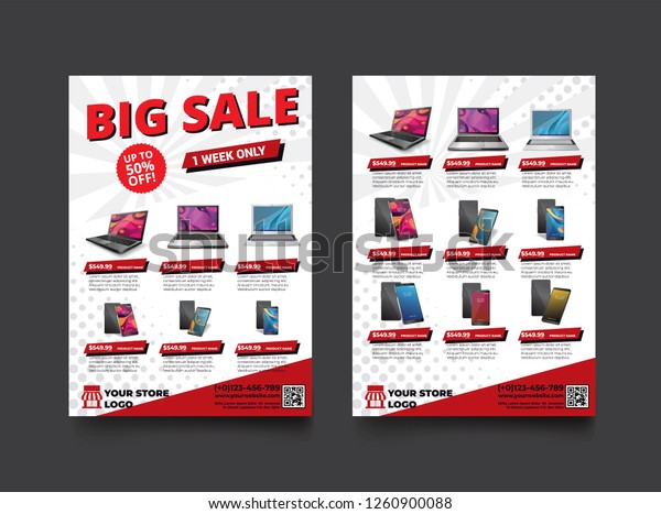 2 Sides Flyer Template Big Sale Stock Vector (Royalty Free) 1260900088