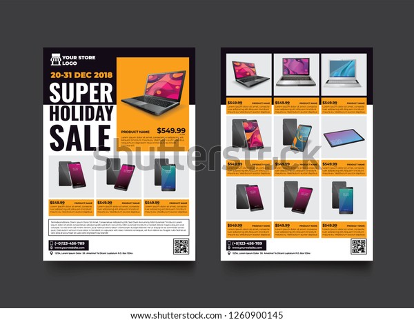 2 Sides Flyer Template Holiday Sale Stock Vector (Royalty Free ...