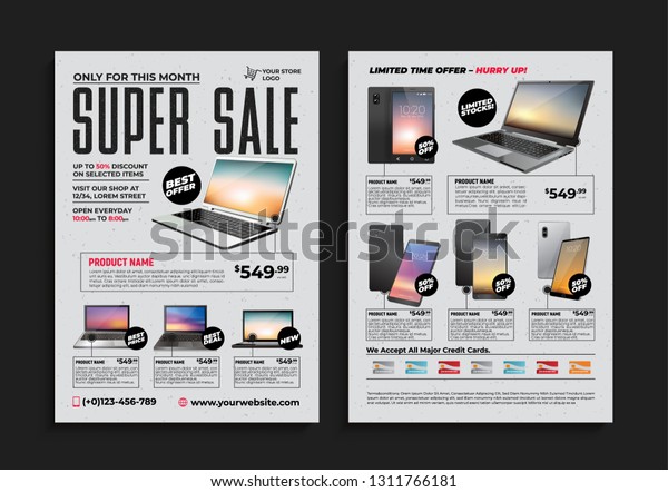 2 Sides Flyer Template Sale Promotion: vetor stock (livre de direitos ...