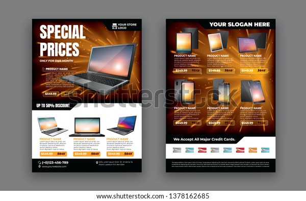 2 Sides Flyer Template Sale Promotion Stock Vector (Royalty Free ...
