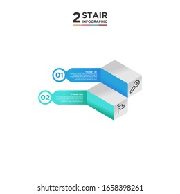 2 Stair Step Timeline Infographic Element Stock Vector (Royalty Free ...