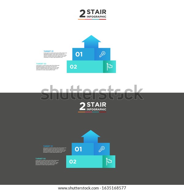 2 Stair Step Timeline Infographic Element Stock Vector (Royalty Free ...