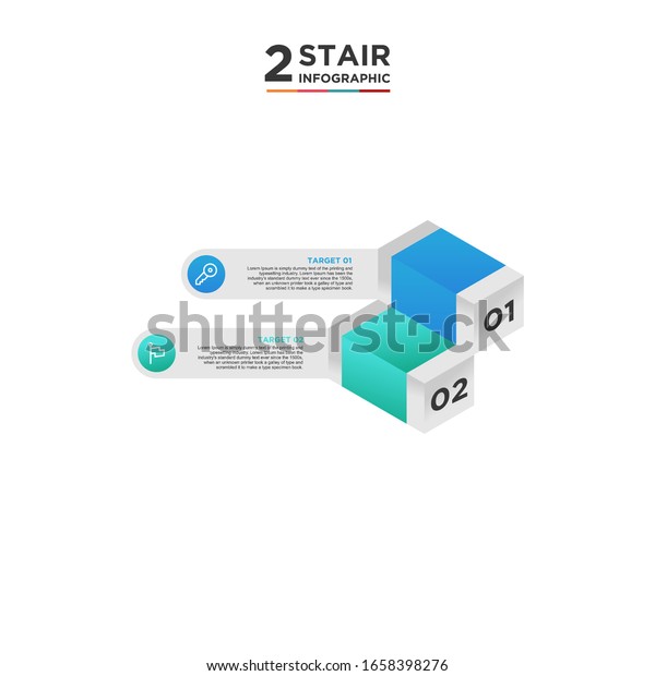 2 Stair Step Timeline Infographic Element Stock Vector (Royalty Free ...