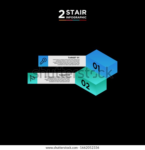 2 Stair Step Timeline Infographic Element Stock Vector (Royalty Free ...
