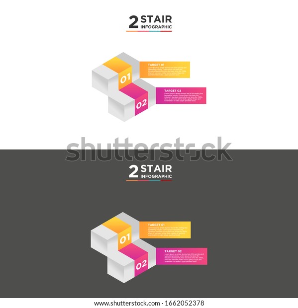 2 Stair Step Timeline Infographic Element Stock Vector (Royalty Free ...