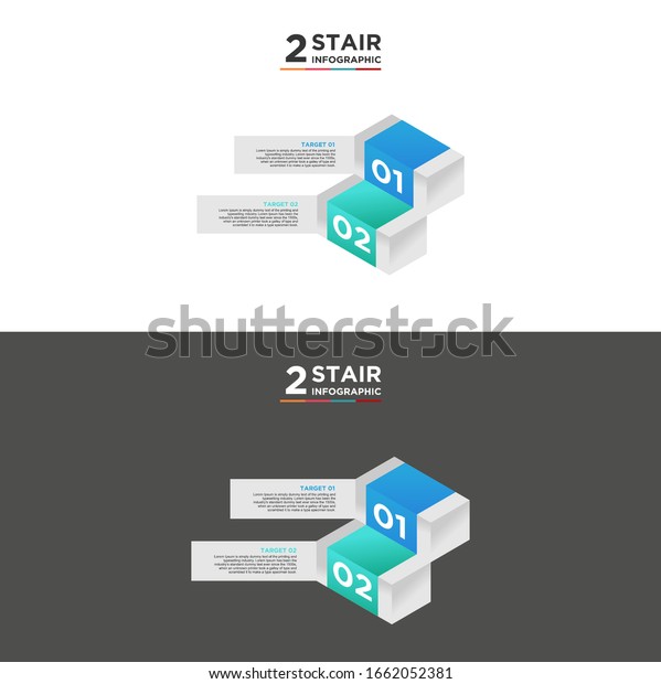 2 Stair Step Timeline Infographic Element Stock Vector (Royalty Free ...