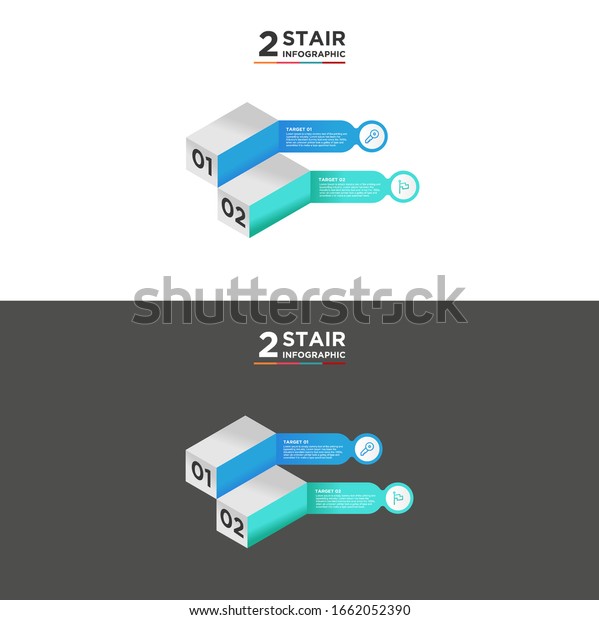 2 Stair Step Timeline Infographic Element Stock Vector (Royalty Free ...