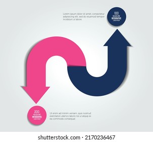 2 Step Arrow Diagram Scheme Infographic Stock Vector (Royalty Free ...