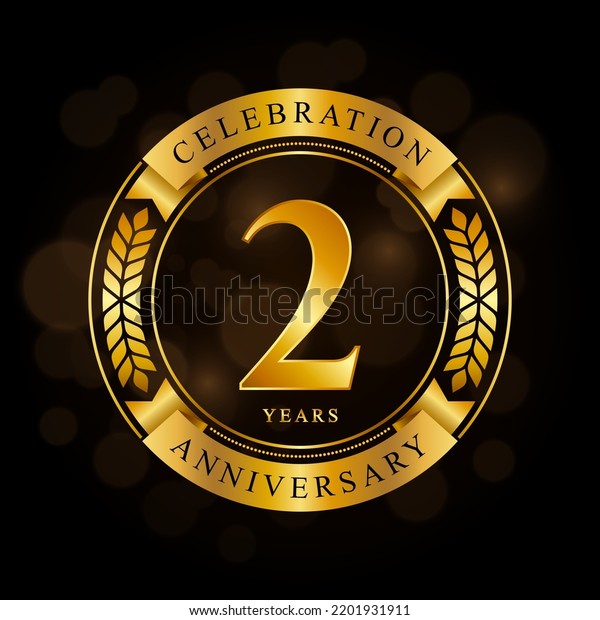 2 Year Anniversary Celebration Template Design Stock Vector (Royalty ...