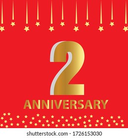 2 Year Anniversary Celebration Vector Design Stock Vector (Royalty Free ...