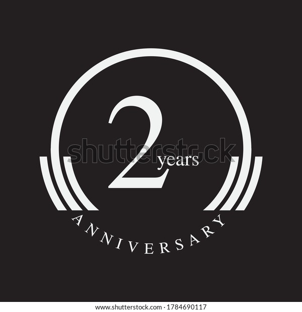 2 Years Anniversary Logo Design Set Stock Vector (Royalty Free ...