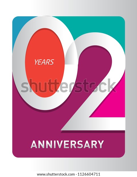 2 Years Old Celebrating Modern Logo Stock Vector (Royalty Free ...