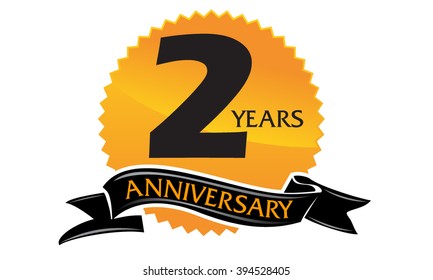2 Years Ribbon Anniversary Stock Vector (Royalty Free) 394528405 ...